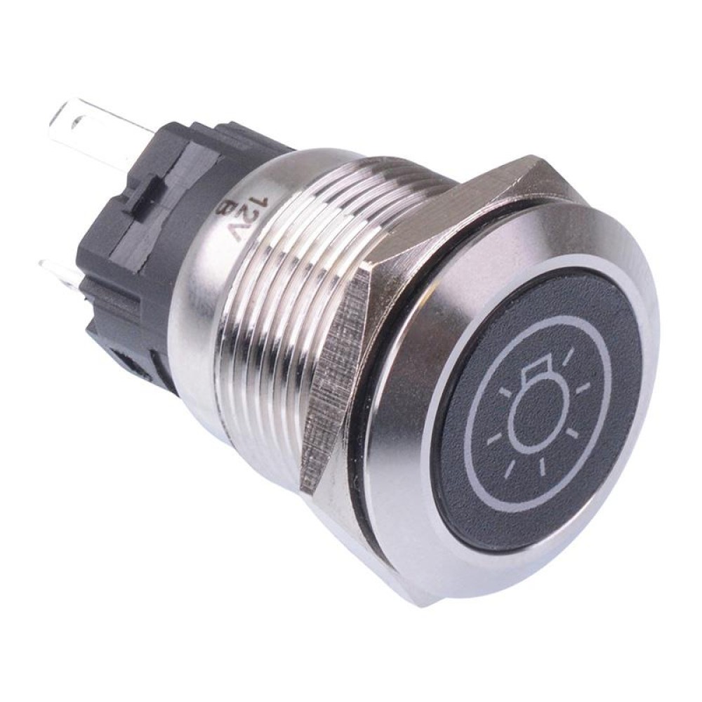 Light' White LED Latching 19mm Vandal Push Button Switch SPDT 12V