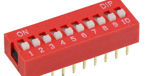 10-Way DIP DIL Red PCB Switch