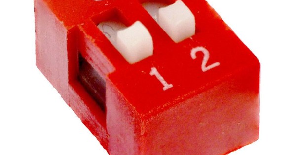 2-Way DIP DIL Red PCB Switch