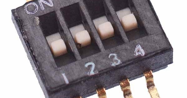 4 Way Half Pitch SMD DIL Switch 1.27mm