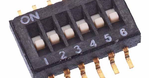 6 Way Half Pitch SMD DIL Switch 1.27mm