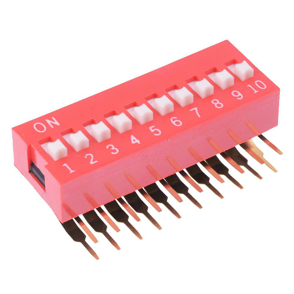 NDA10TV 10-Way Right Angle DIP Switch SPST
