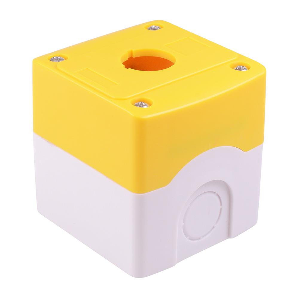 Yellow/White 1 Hole 22mm Control Station Box Enclosure IP65