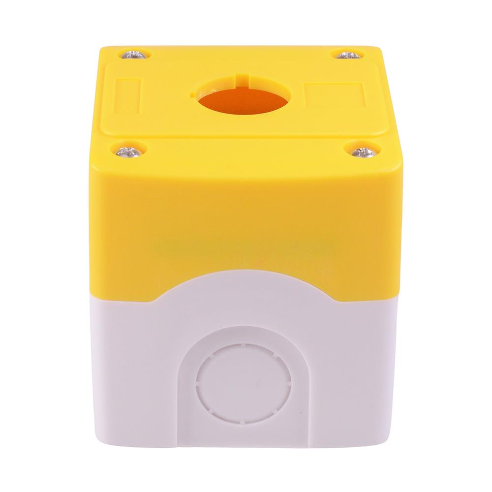 Yellow/White 1 Hole 22mm Control Station Box Enclosure IP65