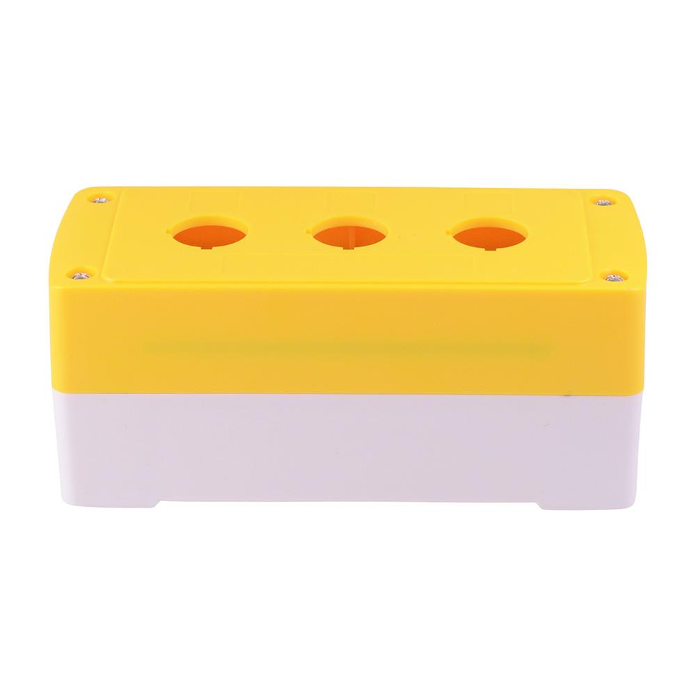 Yellow/White 3 Hole 22mm Control Station Box Enclosure IP65