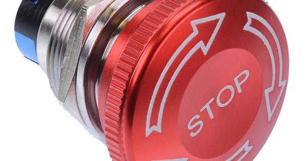 Emergency Stop 22mm Push Button Switch Stainless Steel 5A