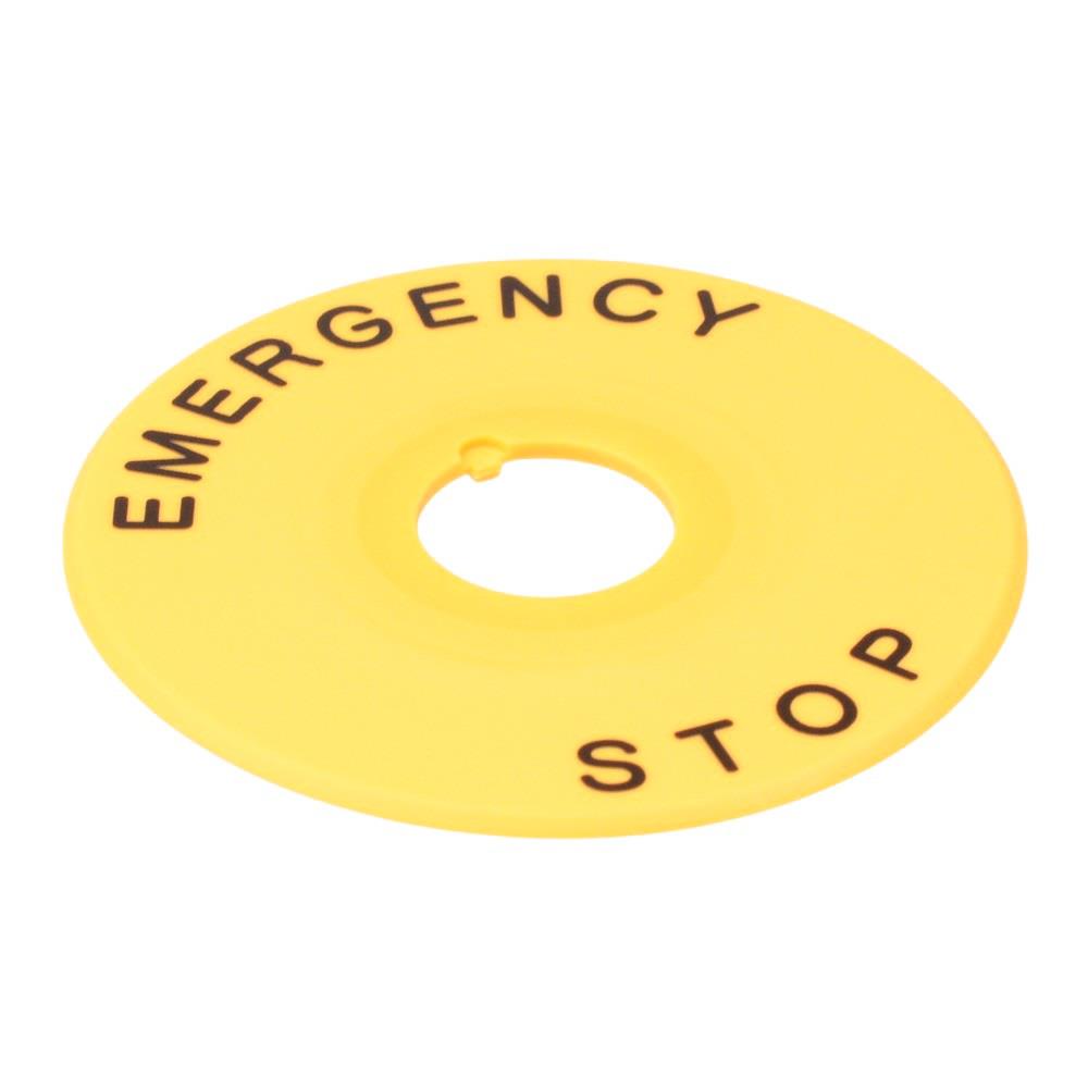 HAAV4-27 Yellow 16mm Emergency Stop Switch Nameplate