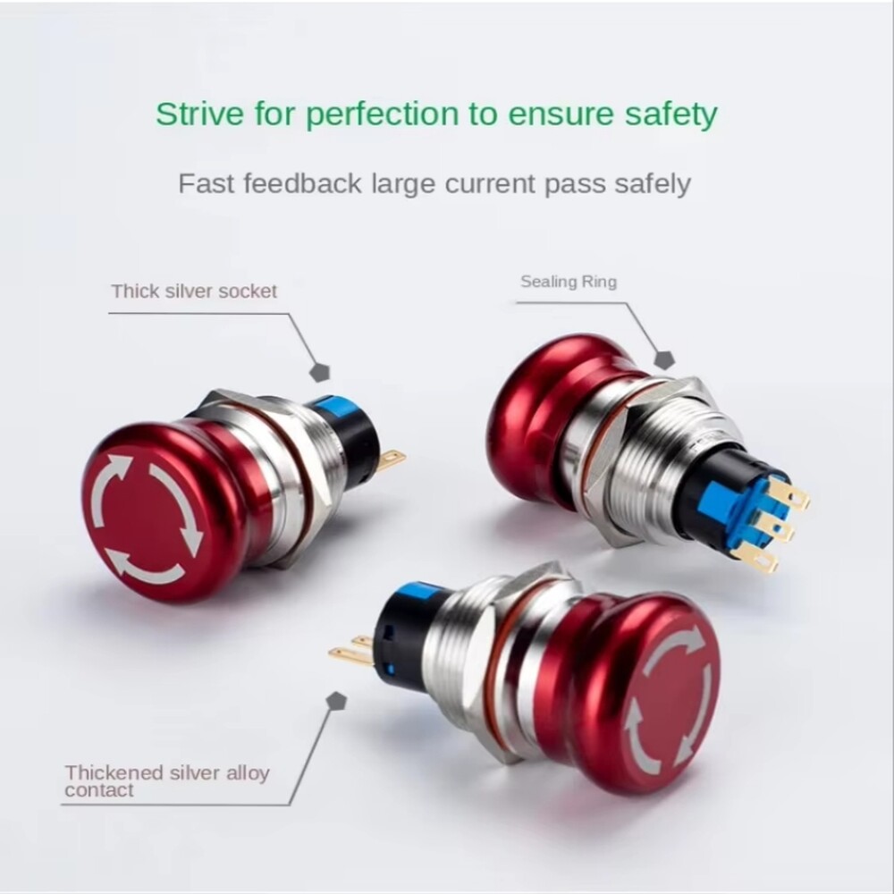 Stainless Steel Rotation-Releasing Rotary Metal Emergency Stop Switches ...