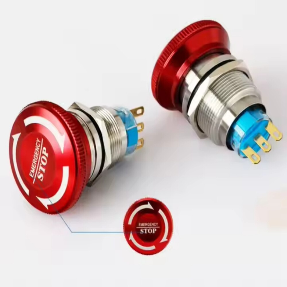 Waterproof Metal Latching Emergency Stop Switches Mushroom Push Button ...