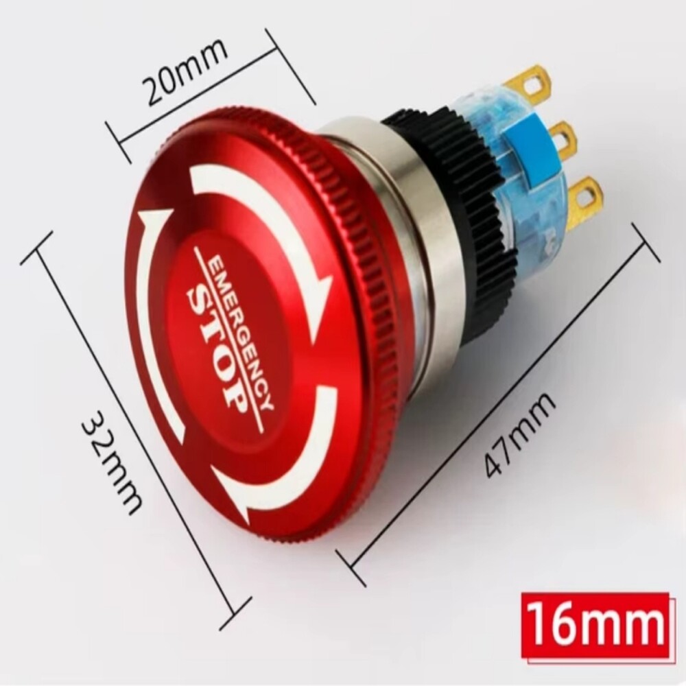 Waterproof Metal Latching Emergency Stop Switches Mushroom Push Button ...