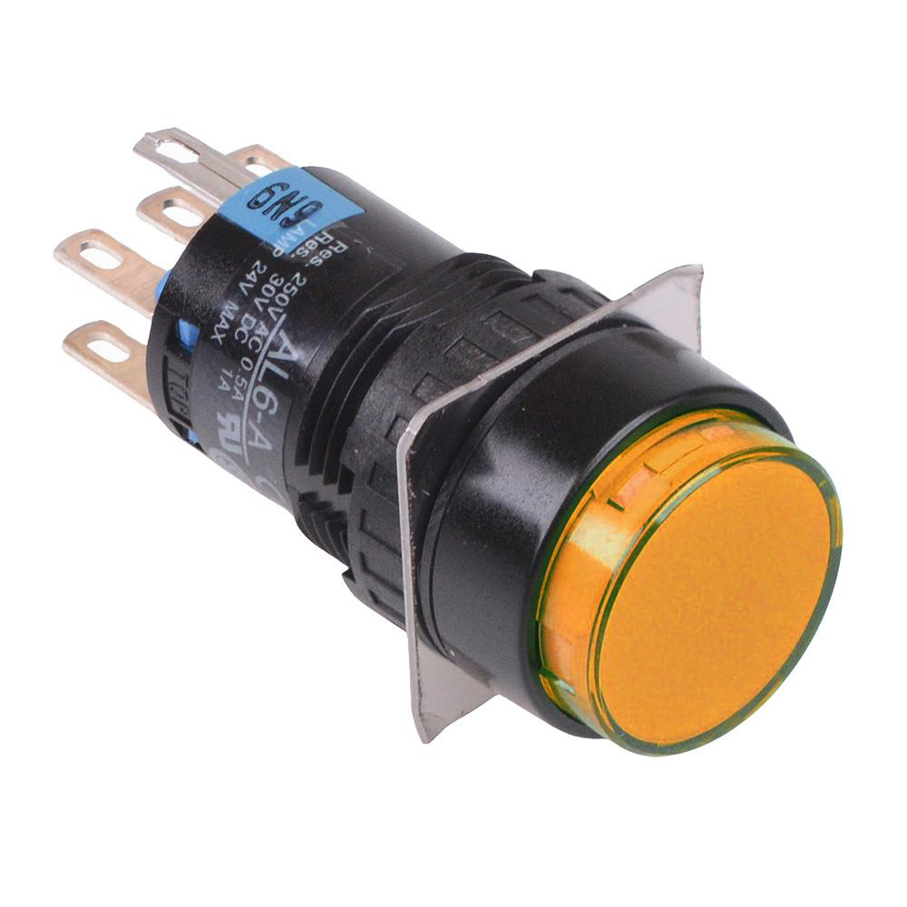 Amber 16mm 24VMomentary Round illuminated Push Button Switch
