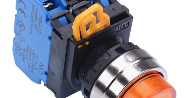 Amber 12V illuminated 22mm Metal Bezel Push Button Switch