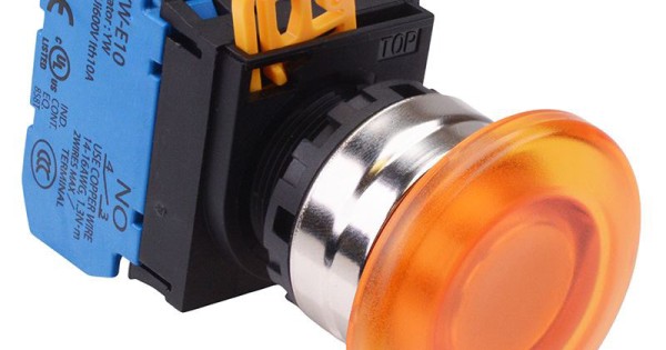 Amber 12V illuminated 22mm Metal Bezel Push Button Switch