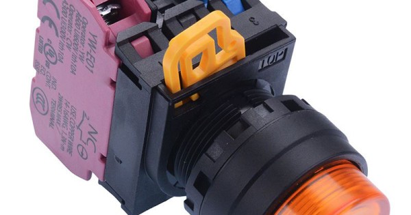 Amber 12V illuminated 22mm Momentary Push Button Switch