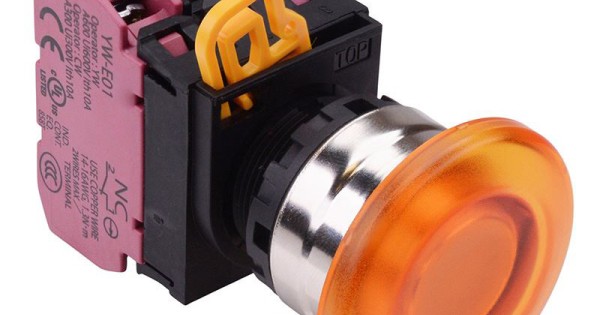 Amber 24V illuminated 22mm Metal Bezel Push Button Switch
