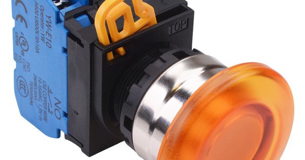 Amber 24V illuminated 22mm Metal Bezel Push Button Switch