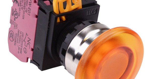 Amber 24V illuminated 22mm Metal Bezel Push Button Switch