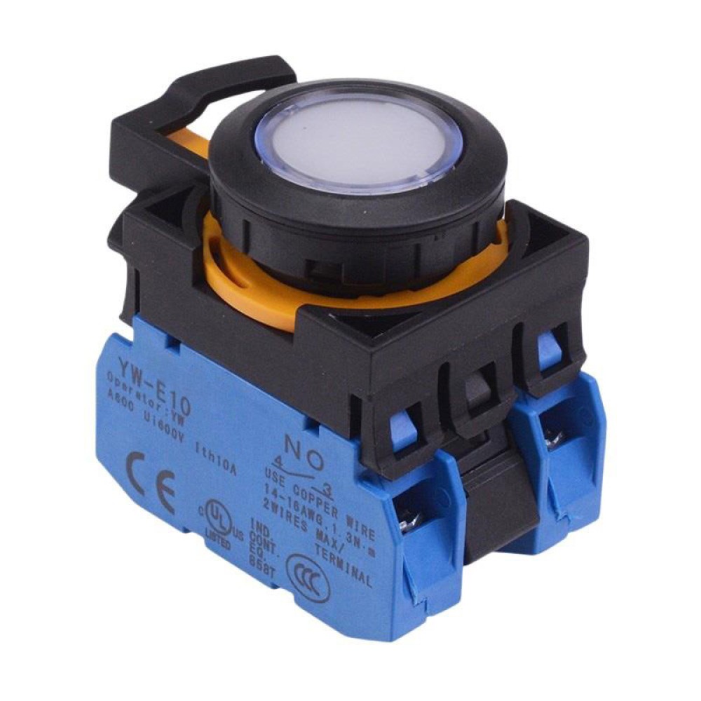 CW1L-M1E20Q3PW White 12V illuminated Momentary Push Button Switch 2NO IP65