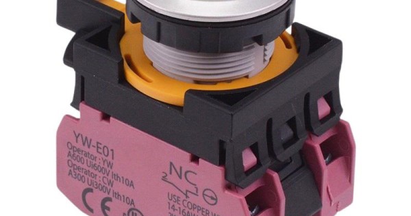 Yellow 24V illuminated Maintained Push Button Switch