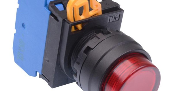 Red 12V illuminated 22mm Maintained Push Button Switch NO IP65 YW1L ...