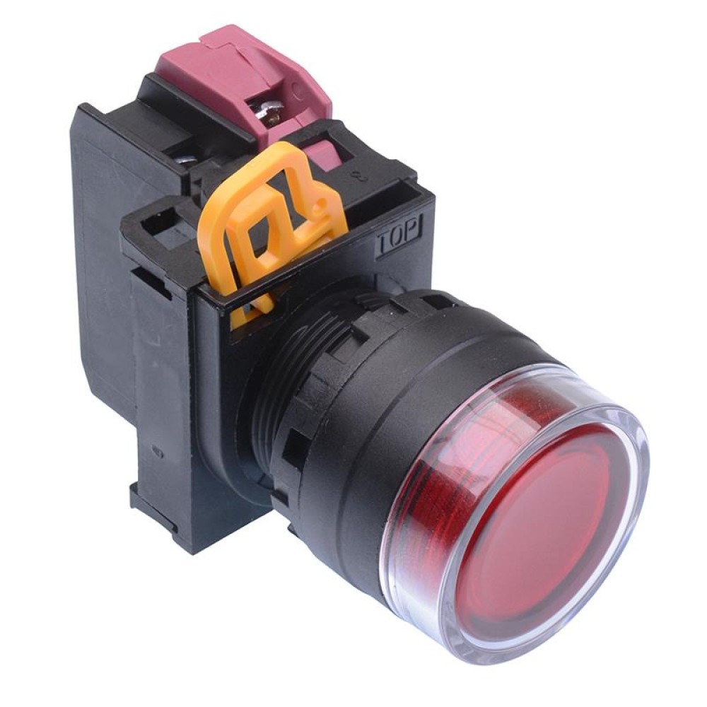 Red 24V illuminated 22mm Maintained Shrouded Push Button Switch NC IP65 ...