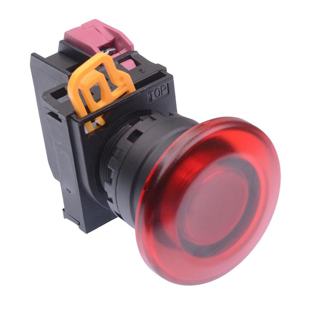 Red 24V illuminated 22mm Mushroom Maintained Push Button Switch NC IP65 ...