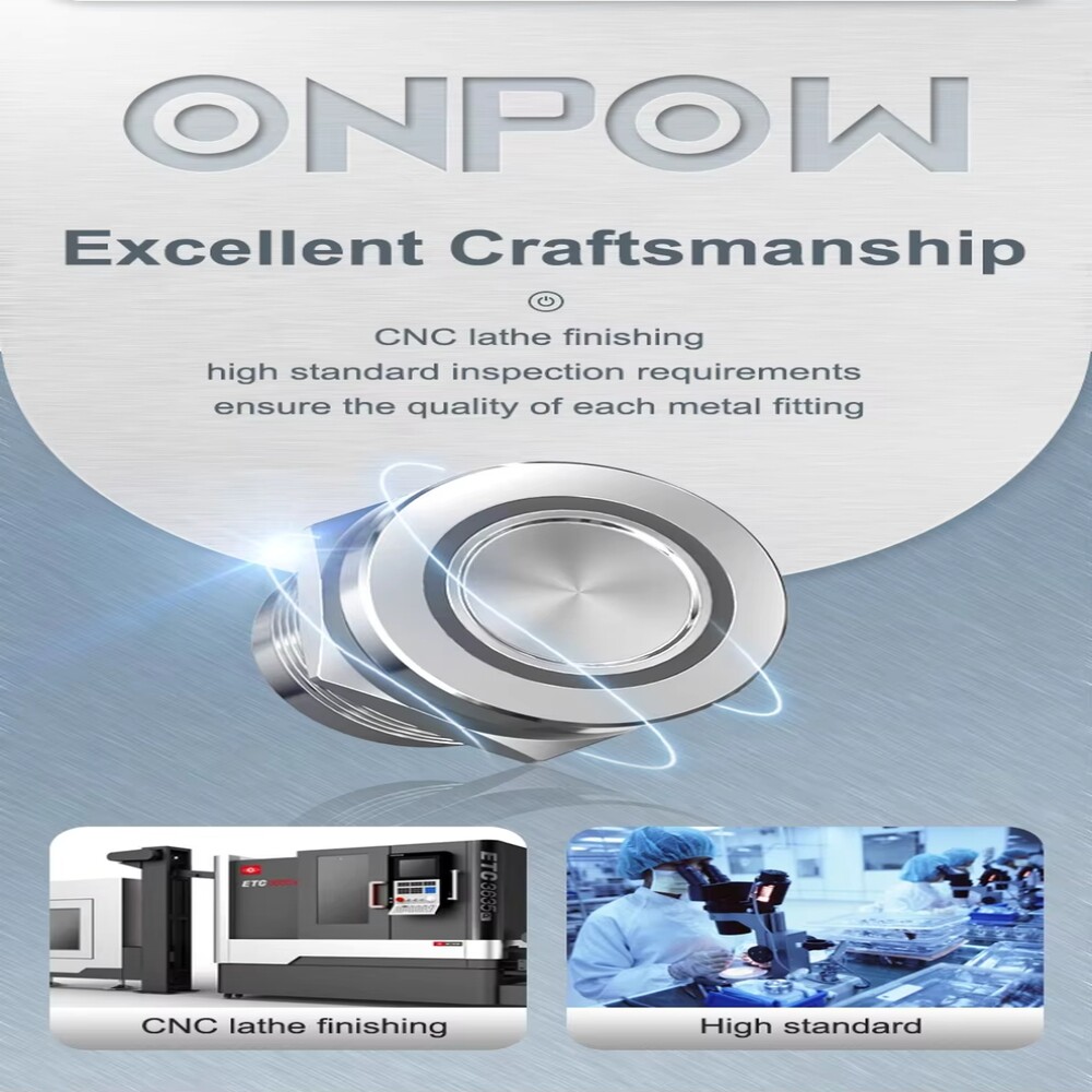 16/19/22mm ONPOW EMO Metal/Plastic Emergency Switches Stop Push Button ...