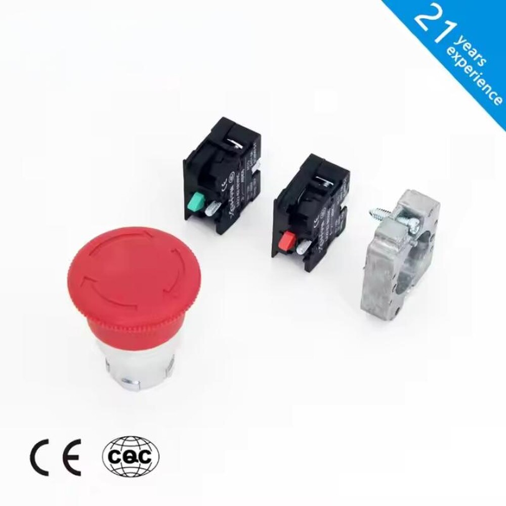Red mushroom waterproof emergency stop switches push button