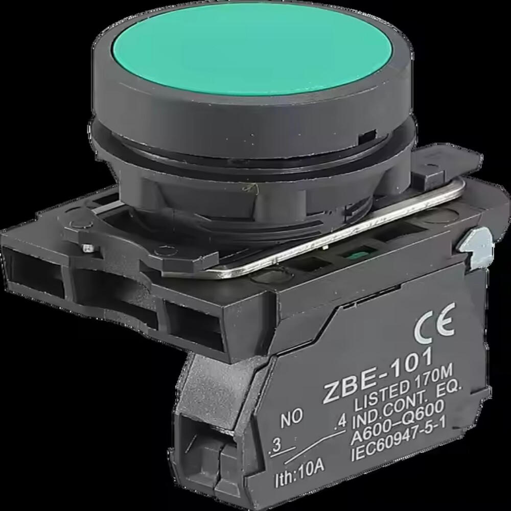 industrial push button switches 22mm round flat head plastic