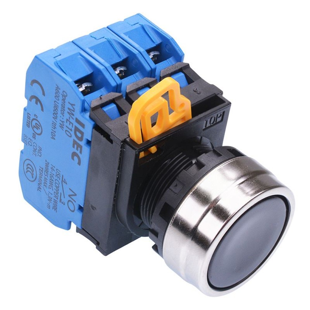 Black 22mm Metal Bezel Momentary Push Button Switch 3NO