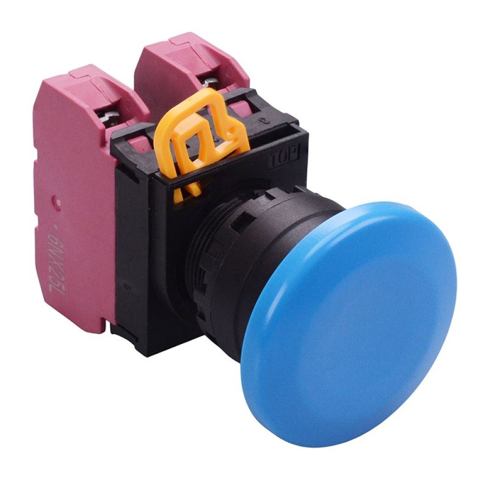Blue 22mm Mushroom Momentary Push Button Switch 2NC IP65