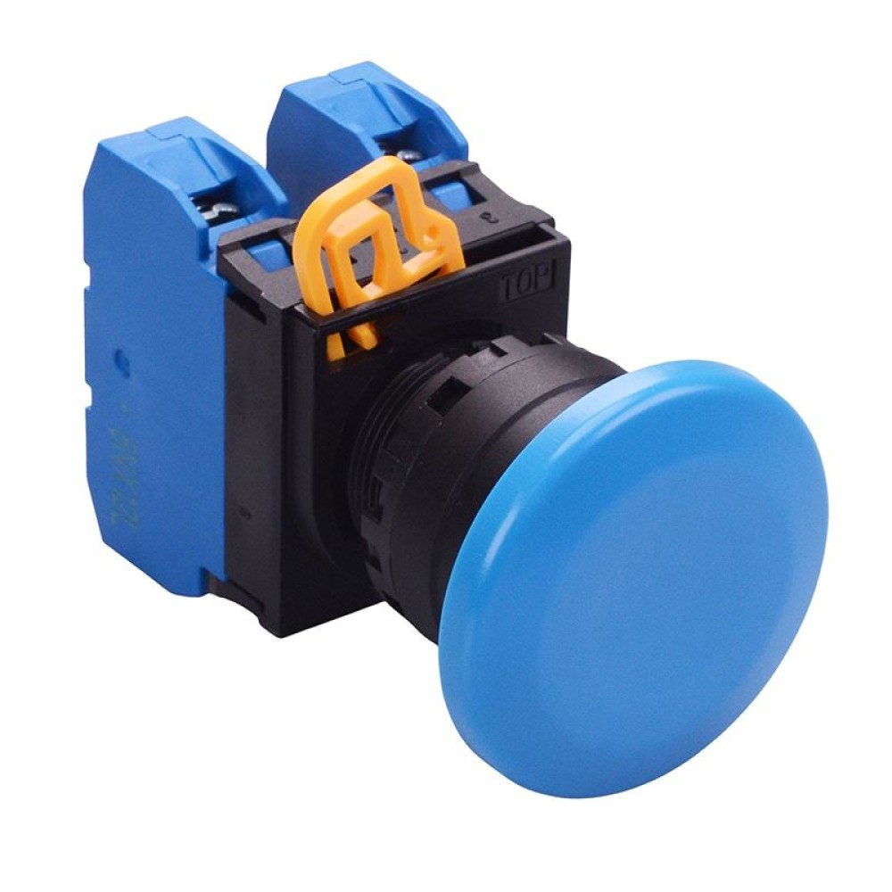 Blue 22mm Mushroom Momentary Push Button Switch 2NO IP65
