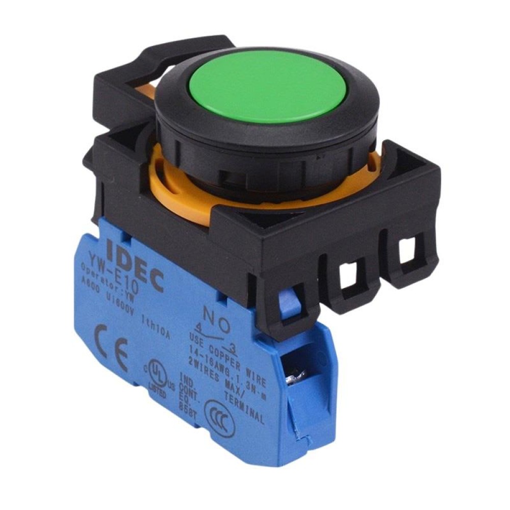 CW1B-A1E10G Green Maintained Push Button Switch 1NO IP65