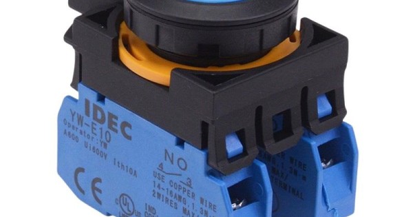 CW1B-A1E20S Blue Maintained Push Button Switch 2NO IP65