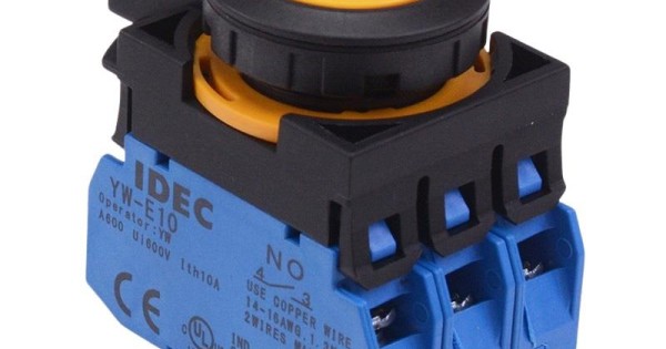 CW1B-A1E30Y Yellow Maintained Push Button Switch 3NO IP65
