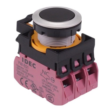 CW4B-M1E20B Black Metallic Momentary Push Button Switch