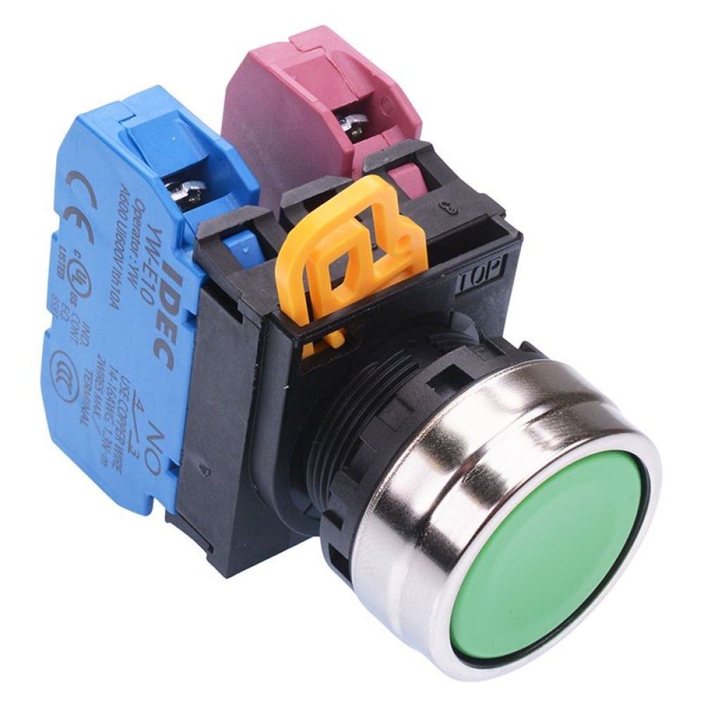 Green 22mm Metal Bezel Maintained Push Button Switch 1NO-1NC