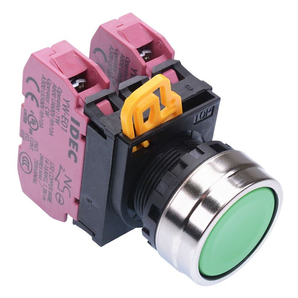 Green 22mm Metal Bezel Momentary Push Button Switch 2NC
