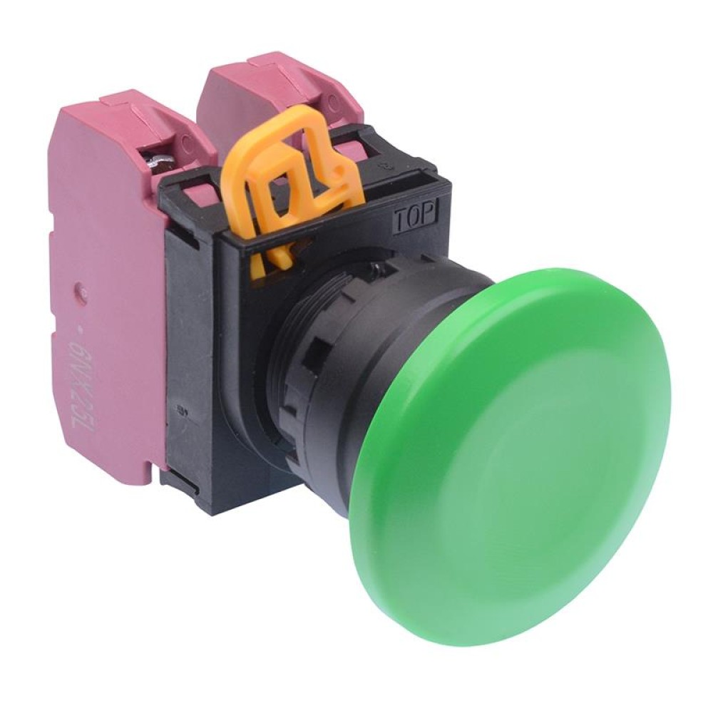 Green 22mm Mushroom Momentary Push Button Switch 2NC IP65