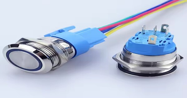 Illuminated Waterproof Stainless Steel led Momentary Industrial Push ...