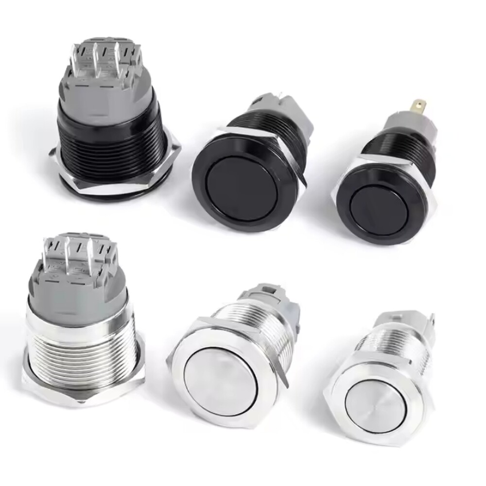 Industrial Push Button Switches Metal Waterproof Momentary