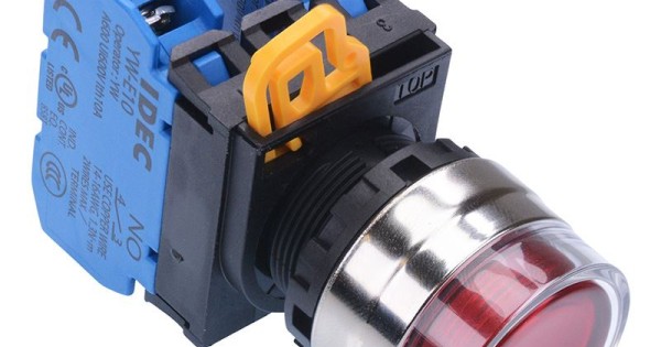 Red 22mm Metal Bezel Momentary Shrouded Push Button Switch 2NO IP65 ...