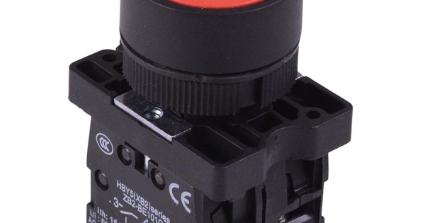 Red Momentary 22mm Push Button Switch White 'O' NO/NC