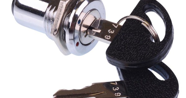 On-Off 16mm Metal Key Switch SPST 1A