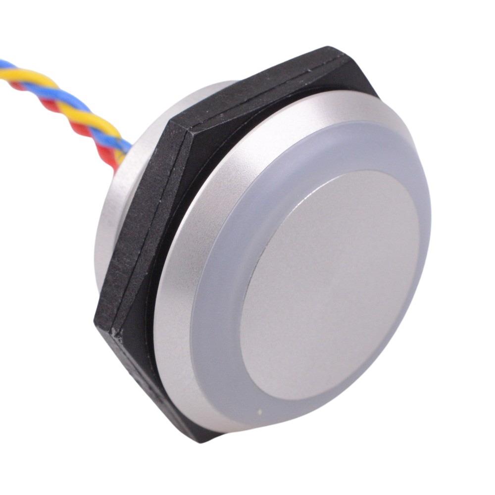PBAM4AF0002D0B Blue LED 12VDC Momentary NO 30mm Piezo Switch Prewired IP68