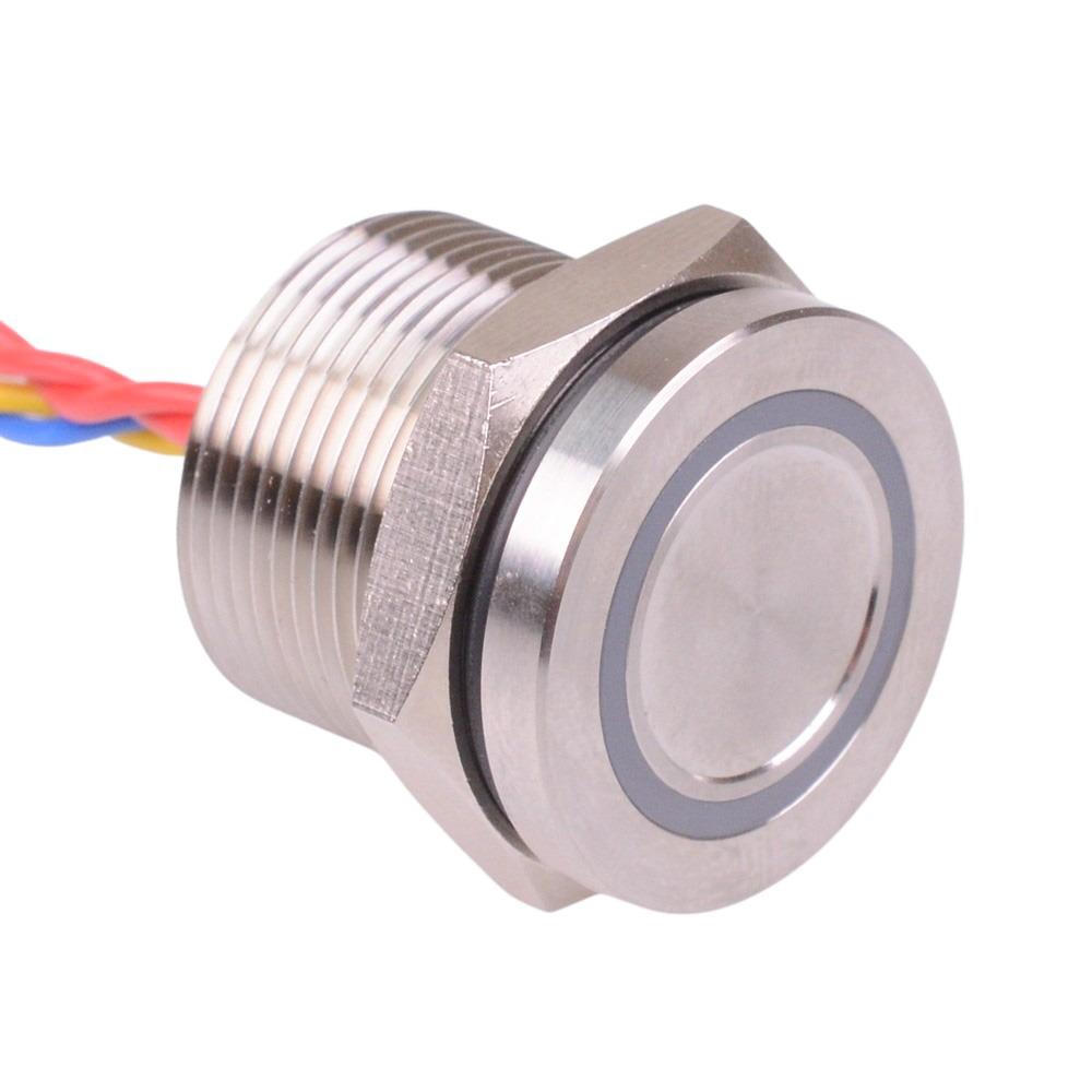 PBAR9AFB000A0S Red LED 5VDC Momentary NO 19mm Piezo Switch Prewired IP68