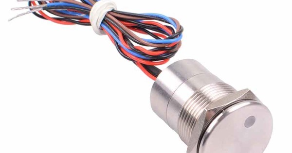 Red Dot LED On-Off 19mm Metal Latching Piezo Switch SPST