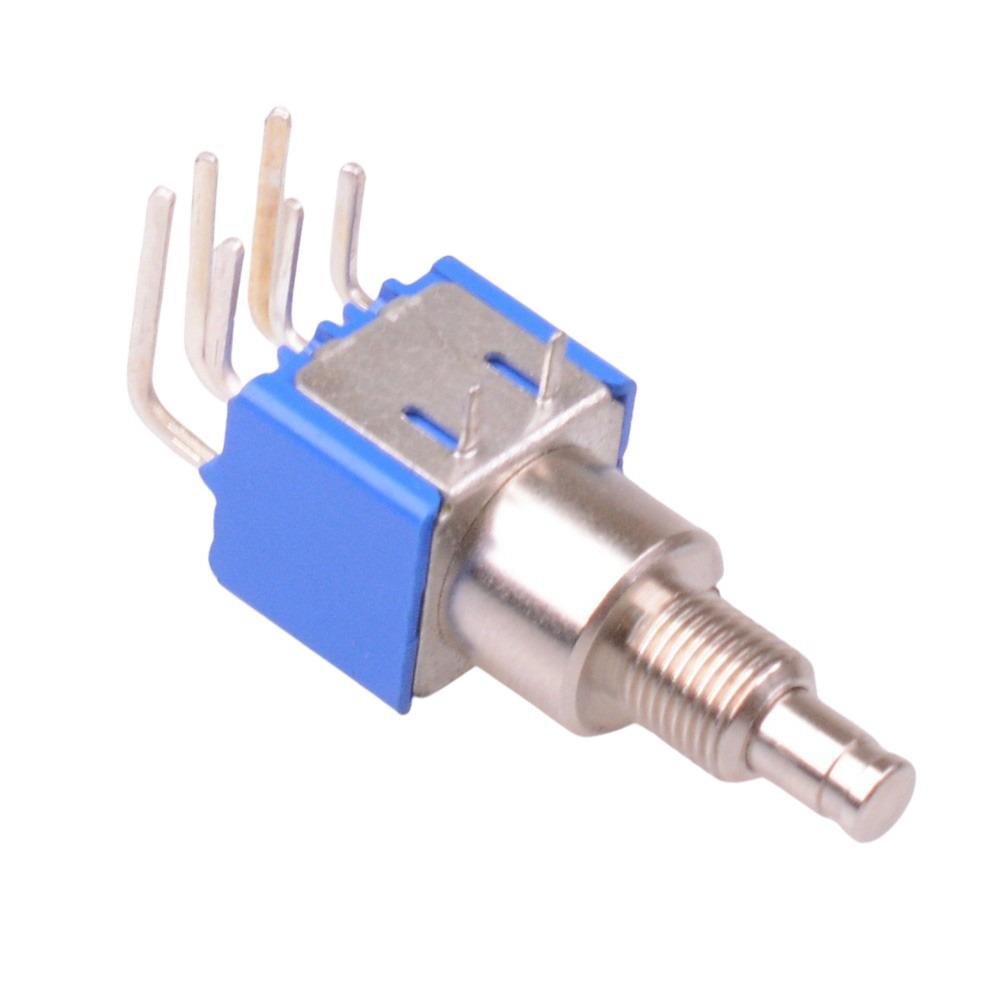 Latching On-On Right Angle PCB Push Button Switch DPDT