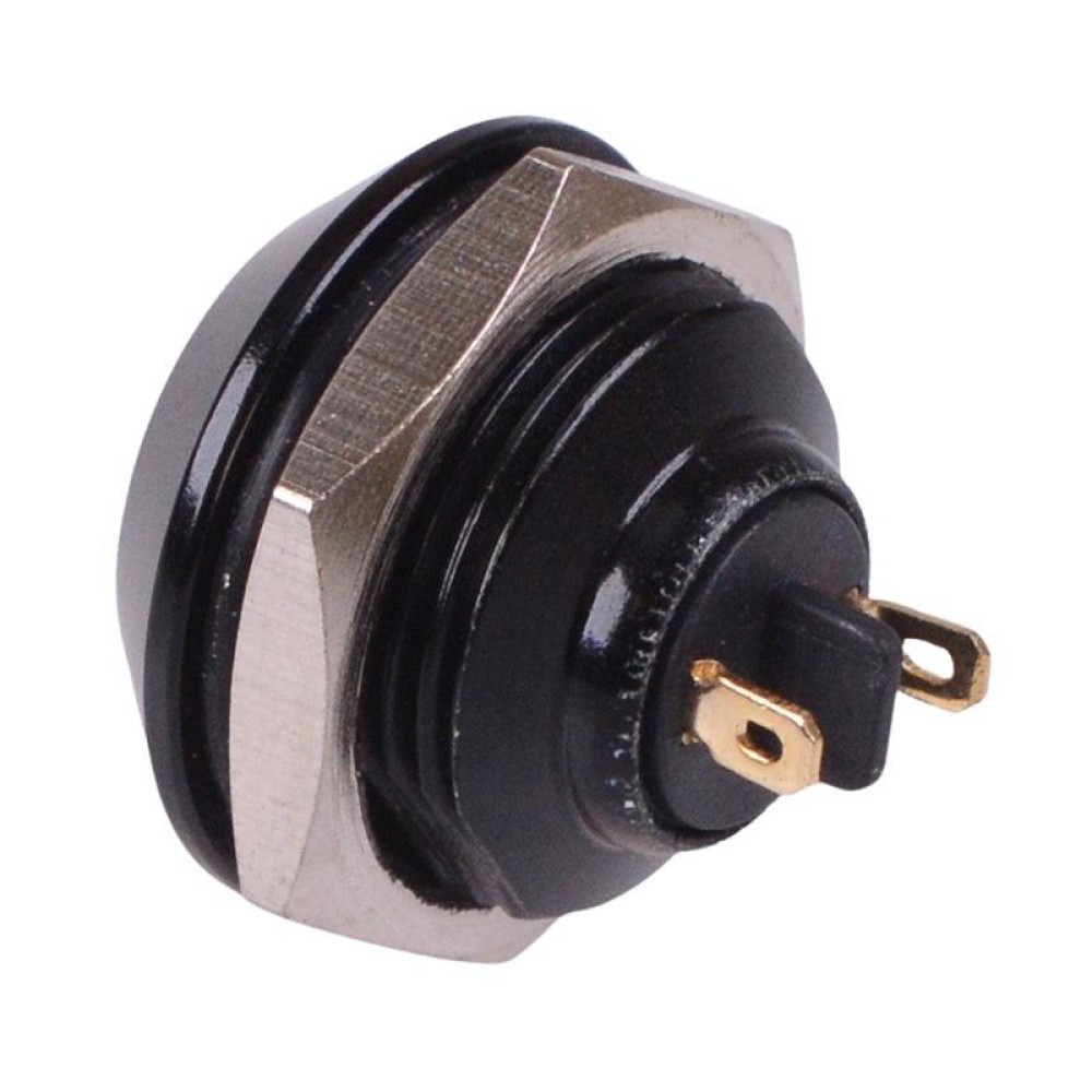 Black Off-(On) 16mm Metal Round Push Button Switch IP65 SPST