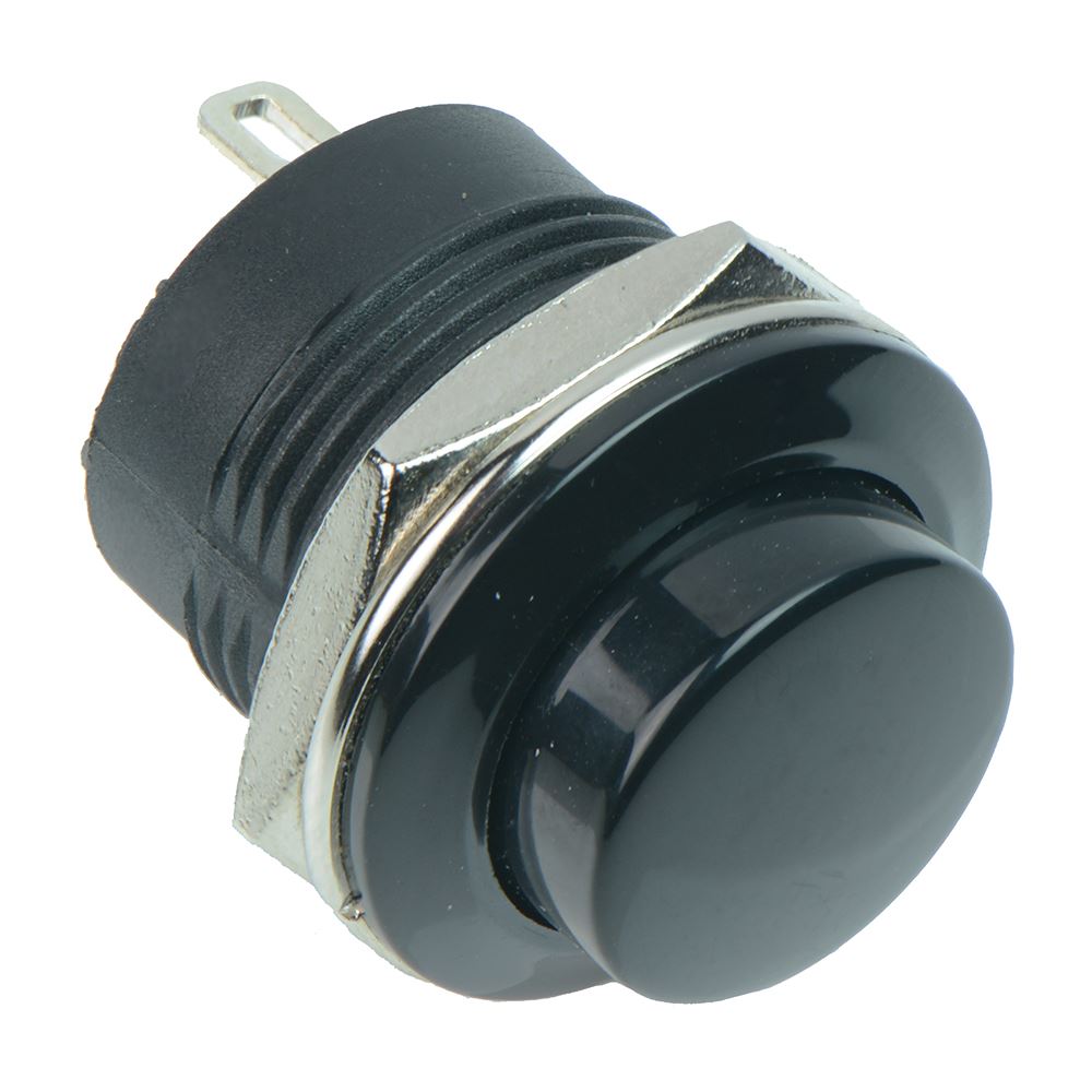 Black Off-(On) Round Momentary Push Button Switch 3A SPST